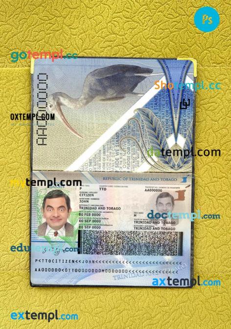 Trinidad and Tobaco passport PSD files, scan and photo look templates ...
