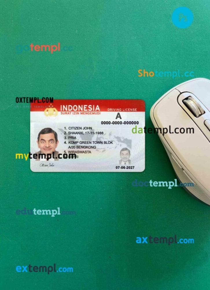 Indonesia driving license editable PSD files, scan look and photo ...