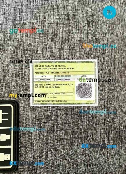 Brazil ID card PSD files, scan look and photographed image, 2 in 1 ...