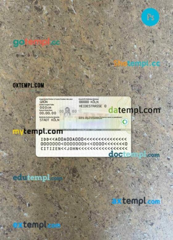 Germany ID card PSD files, scan look and photographed image, 2 in 1 ...