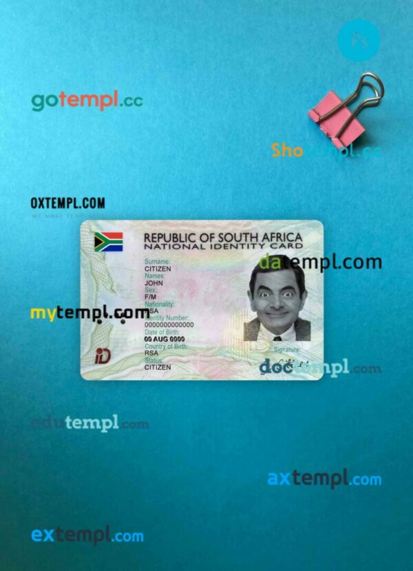 South Africa ID card editable PSDs, scan and photo-realistic snapshot ...