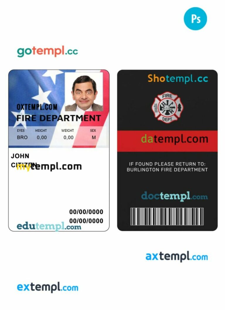Fire department ID card - Mytempl
