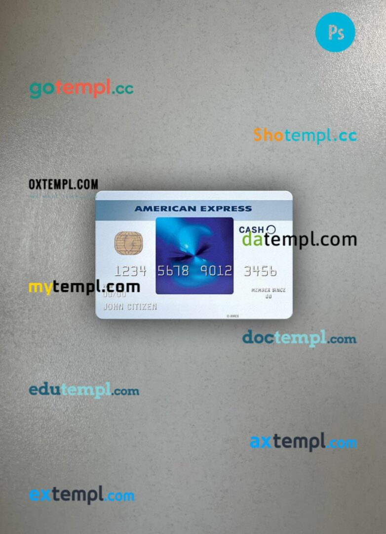 USA Truist Bank Blue Cash Everyday® Card from AMEX PSD scan and photo ...