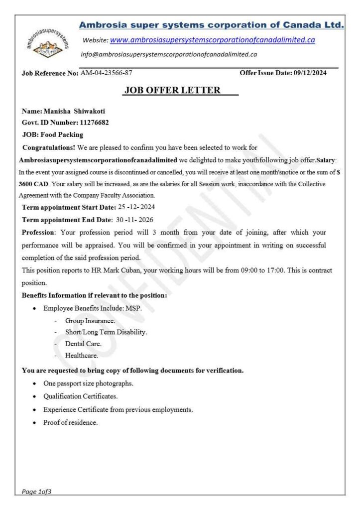 free job offer letter – Mytempl