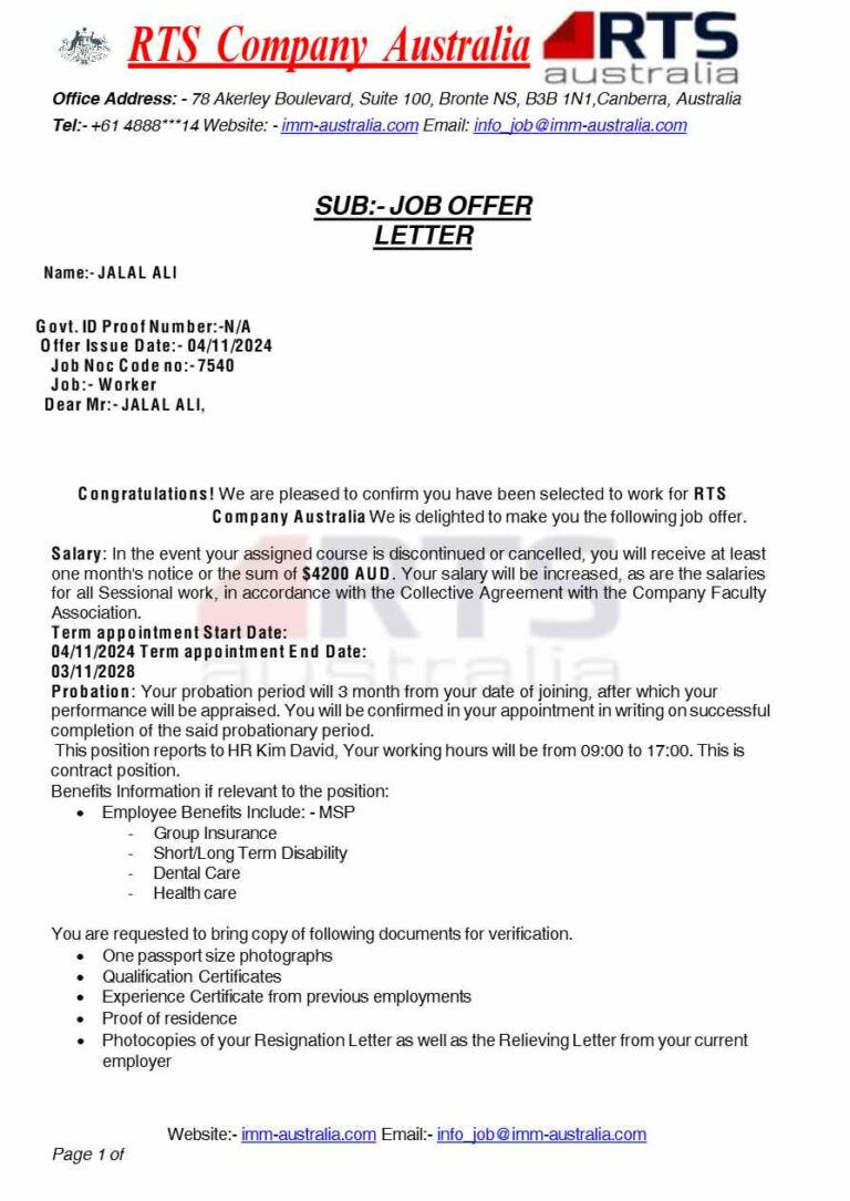 free job offer letter – Mytempl