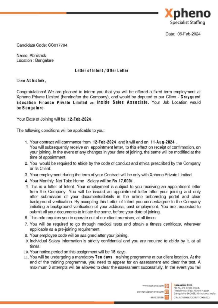 free job offer letter – Mytempl