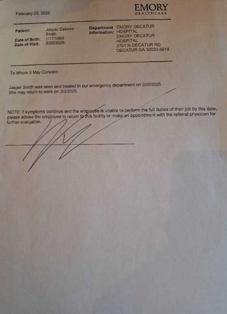 Emory healthcare doctor note template in PSD format – Mytempl