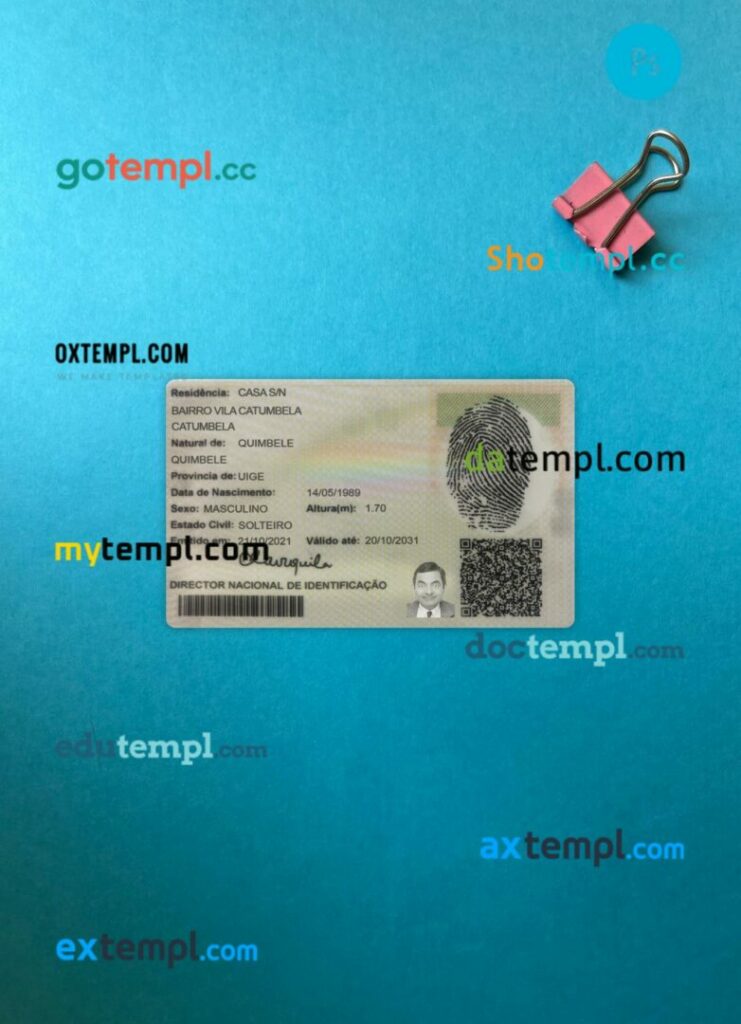 Angola ID card editable PSD files, scan look and photo-realistic look ...