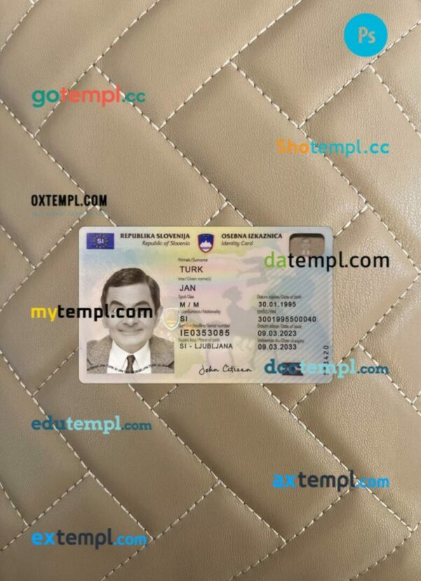 Slovenia ID card editable PSD files, scan look and photo-realistic look ...