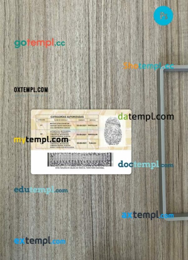 Colombia driving license PSD files, scan look and photographed image, 2 ...