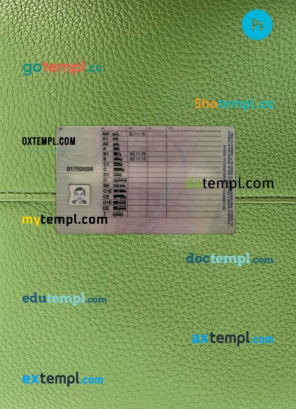 Lithuania driving license PSD files, scan look and photographed image ...
