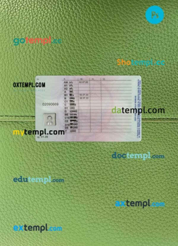 Lithuania driving license PSD files, scan look and photographed image ...