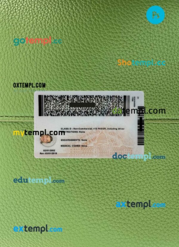 USA Arkansas under 21 driving license PSD files, scan look and ...